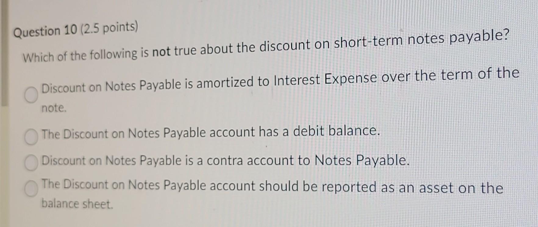 Solved Question 10 (2.5 points) Which of the following is | Chegg.com