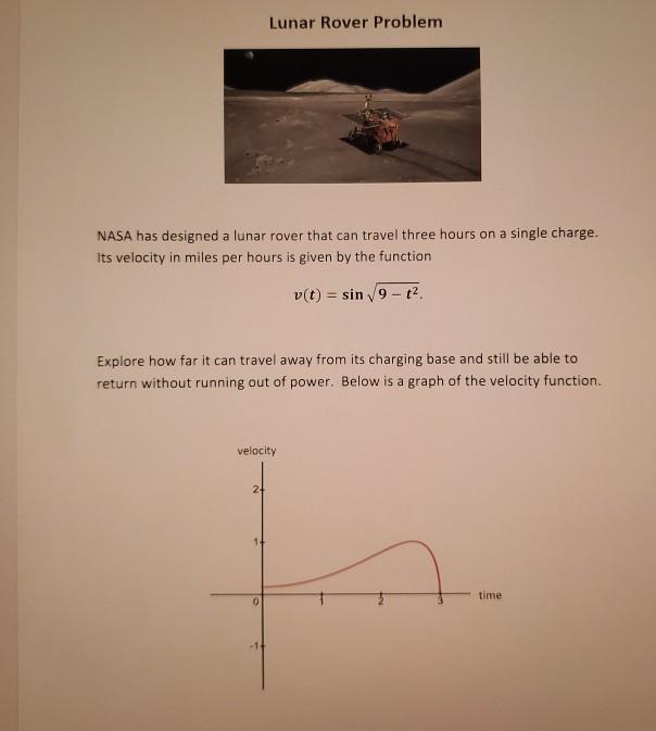 Solved Lunar Rover Problem NASA has designed a lunar rover | Chegg.com