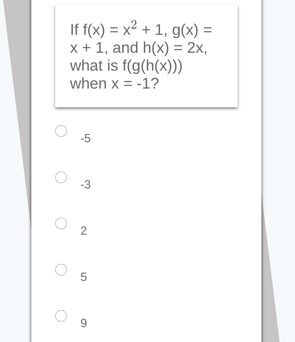 Solved If f(x)=x2+1,g(x)= x+1, ﻿and h(x)=2x, ﻿what is | Chegg.com