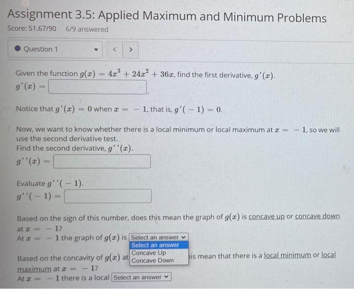 Solved Assignment 3.5: Applied Maximum and Minimum Problems | Chegg.com