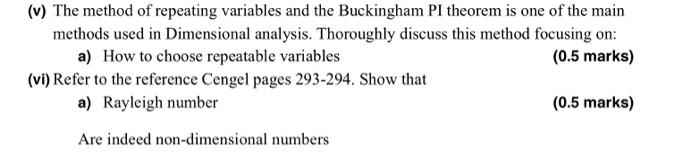 Solved (v) The method of repeating variables and the | Chegg.com