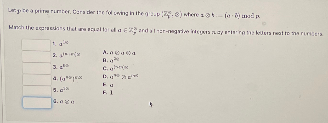 Solved Let p ﻿be a prime number. Consider the following in | Chegg.com