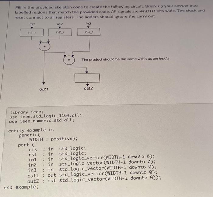 Solved Fill in the provided skeleton code to create the | Chegg.com