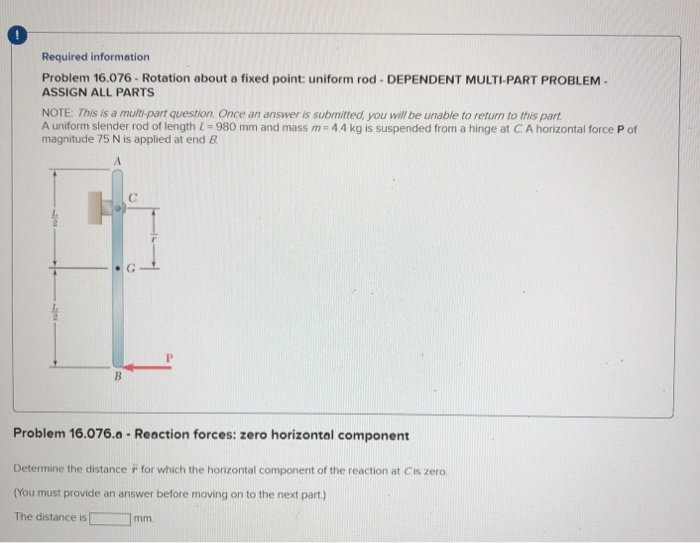 Solved Required information Problem 16.076 . Rotation about | Chegg.com