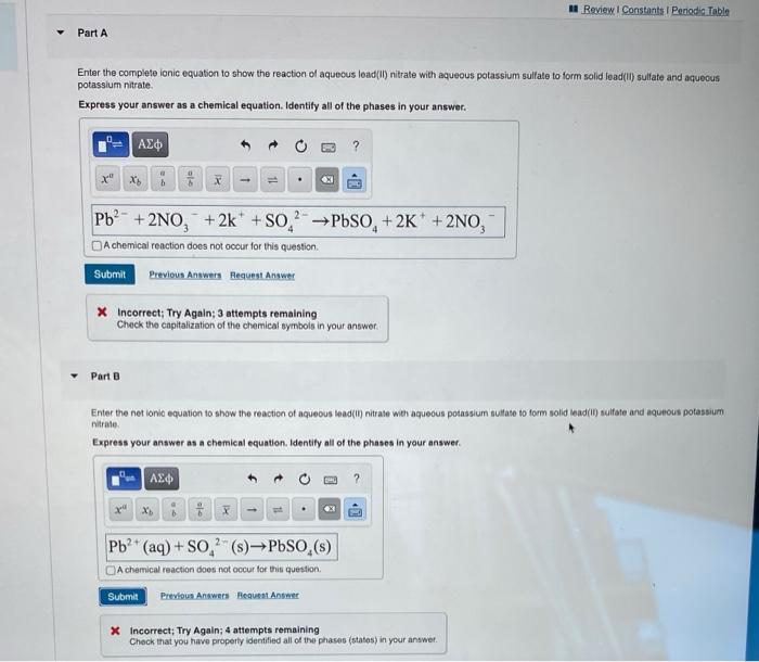 Solved Review Constants Periodic Table Part A Enter the | Chegg.com