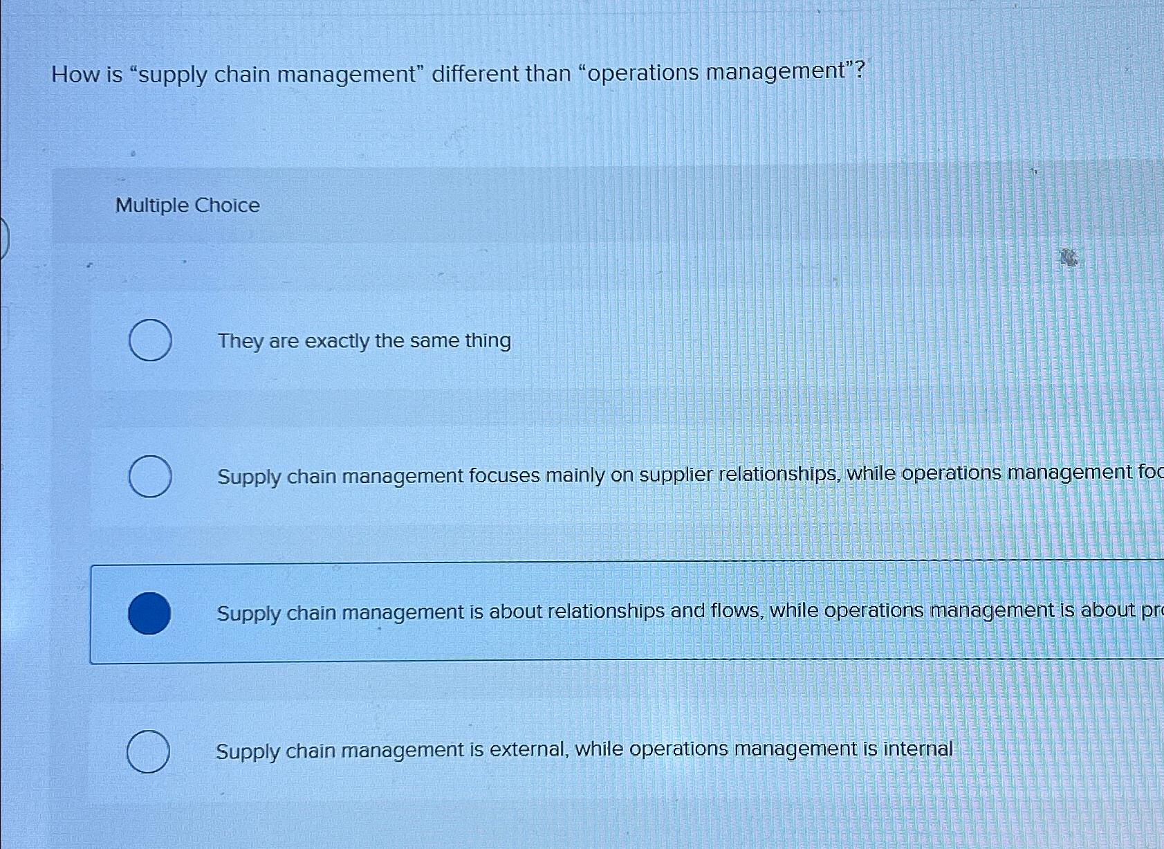 Solved How is "supply chain management" different than | Chegg.com