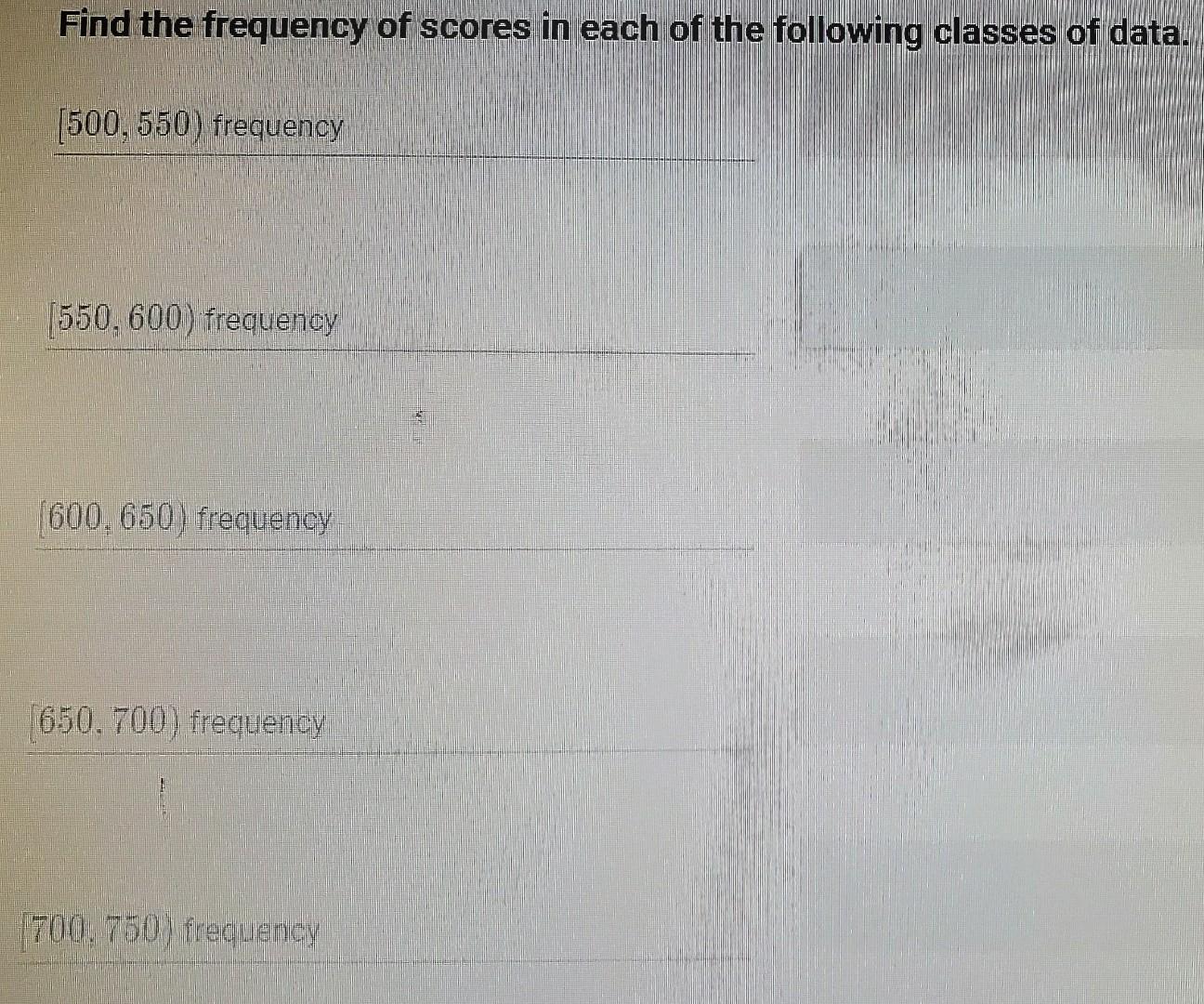 Solved The table below shows the scores that students | Chegg.com