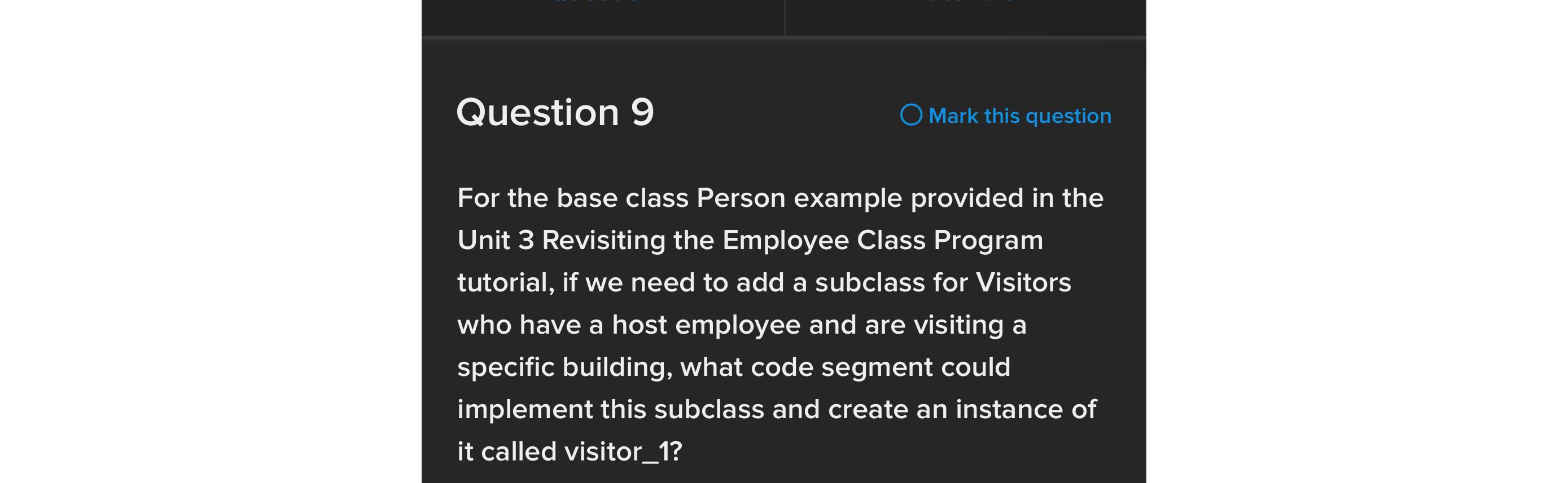 Solved Question 9Mark this questionFor the base class Person | Chegg.com