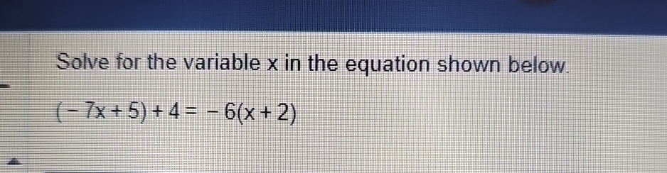 Solved Solve for the variable x ﻿in the equation shown | Chegg.com