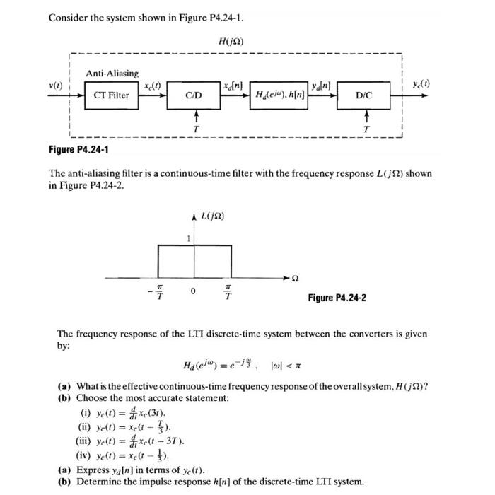 Consider the system shown in Figure P4.24-1. The | Chegg.com