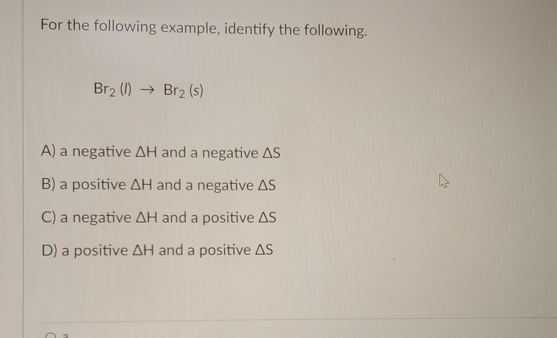 Solved For the following example, identify the | Chegg.com