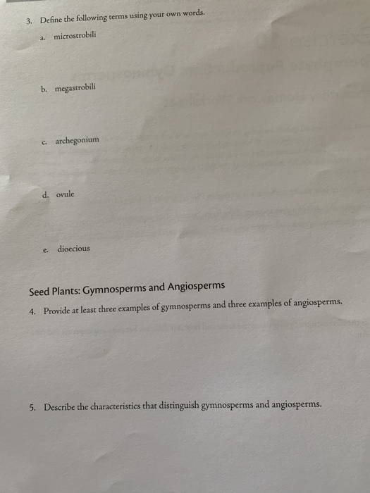 Solved 3. Define the following terms using your own words. | Chegg.com