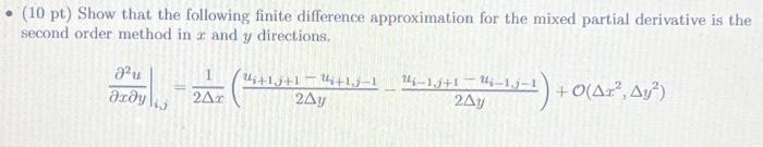Solved (10 pt) Show that the following finite difference | Chegg.com