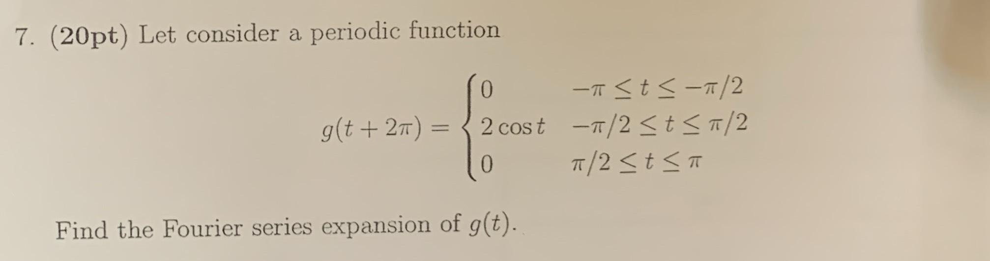 Solved (20pt) ﻿Let consider a periodic | Chegg.com