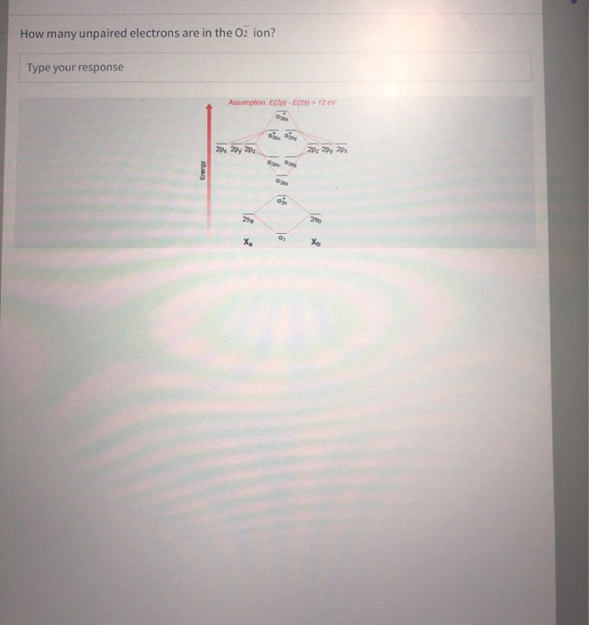 Solved How many unpaired electrons are in the O2 ion? Type | Chegg.com