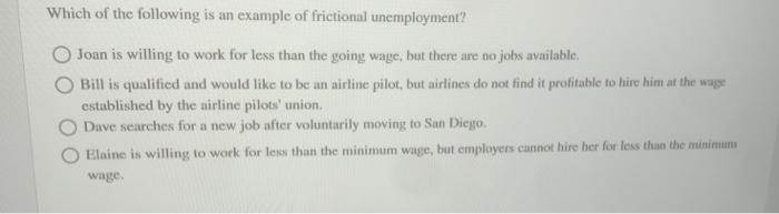 Solved Which of the following is an example of frictional | Chegg.com