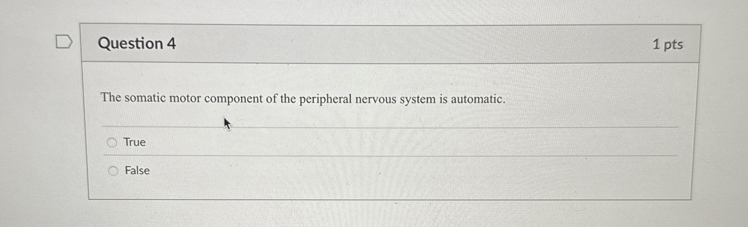 Solved Question 4The somatic motor component of the | Chegg.com