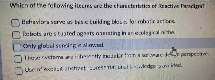 Solved Which of the following iteams are the characteristics | Chegg.com