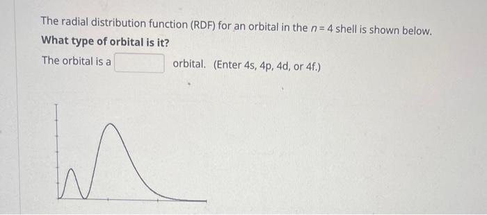 Solved The Radial Distribution Function Rdf For An Orbital