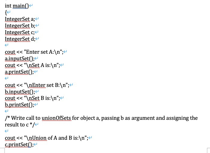 Solved Ece 503 In Class Assignment Create Class Integerset 