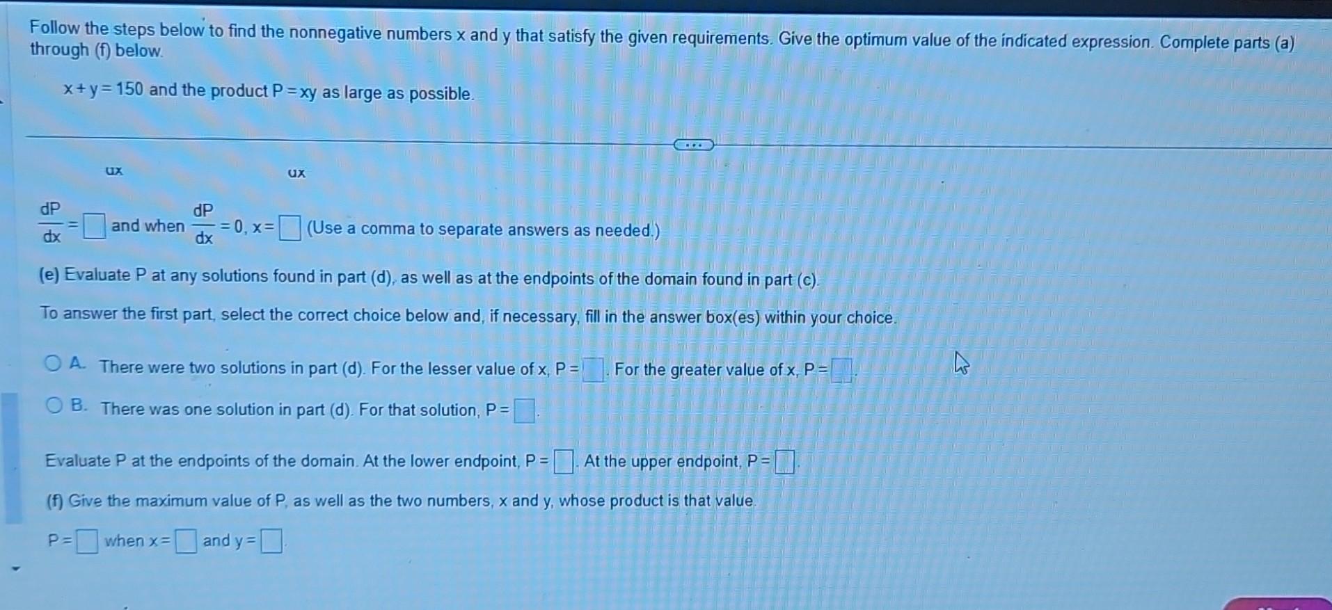 Solved Follow the steps below to find the nonnegative | Chegg.com