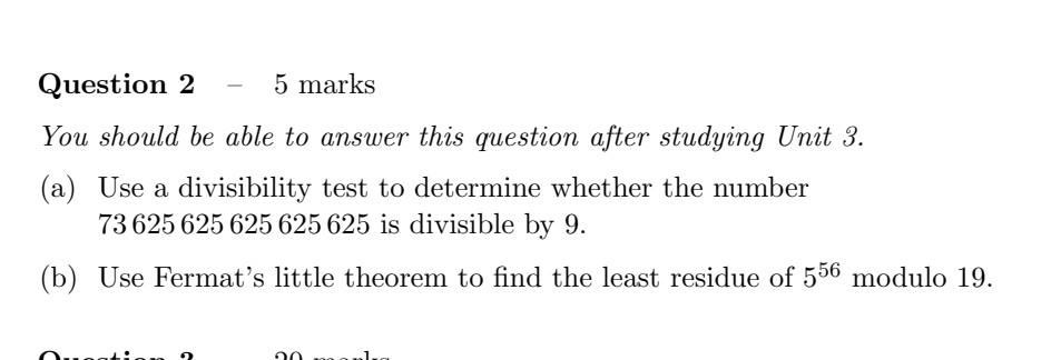 Solved Question 2 5 marks You should be able to answer this | Chegg.com