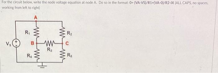 Solved Write the node-voltage equation at node C. Use the | Chegg.com