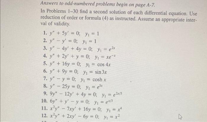 Solved 3. y" Answers to odd-numbered problems begin on page | Chegg.com