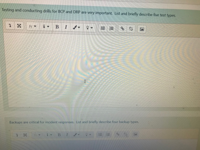 Solved Testing and conducting drills for BCP and DRP are | Chegg.com