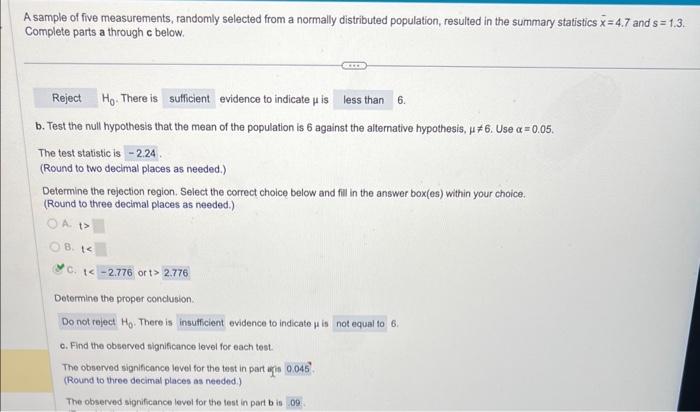 Solved all i need is part c. please explain why the answer | Chegg.com