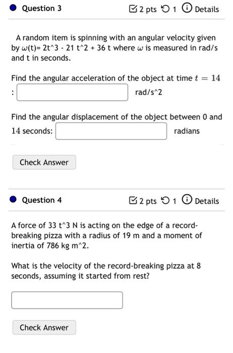 Solved A random item is spinning with an angular velocity | Chegg.com
