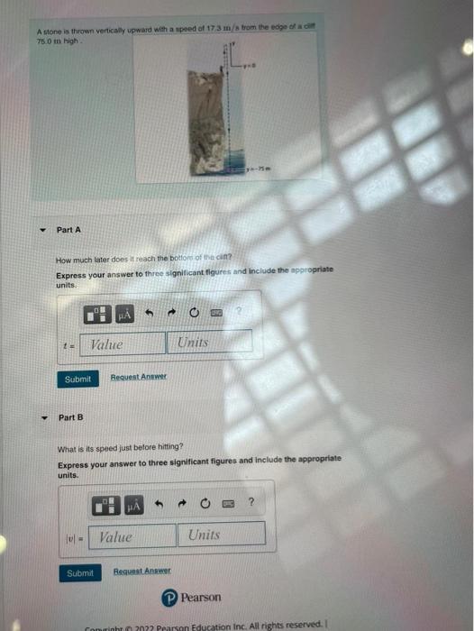 Solved F.0 in high. Part A How much later does it reach the | Chegg.com