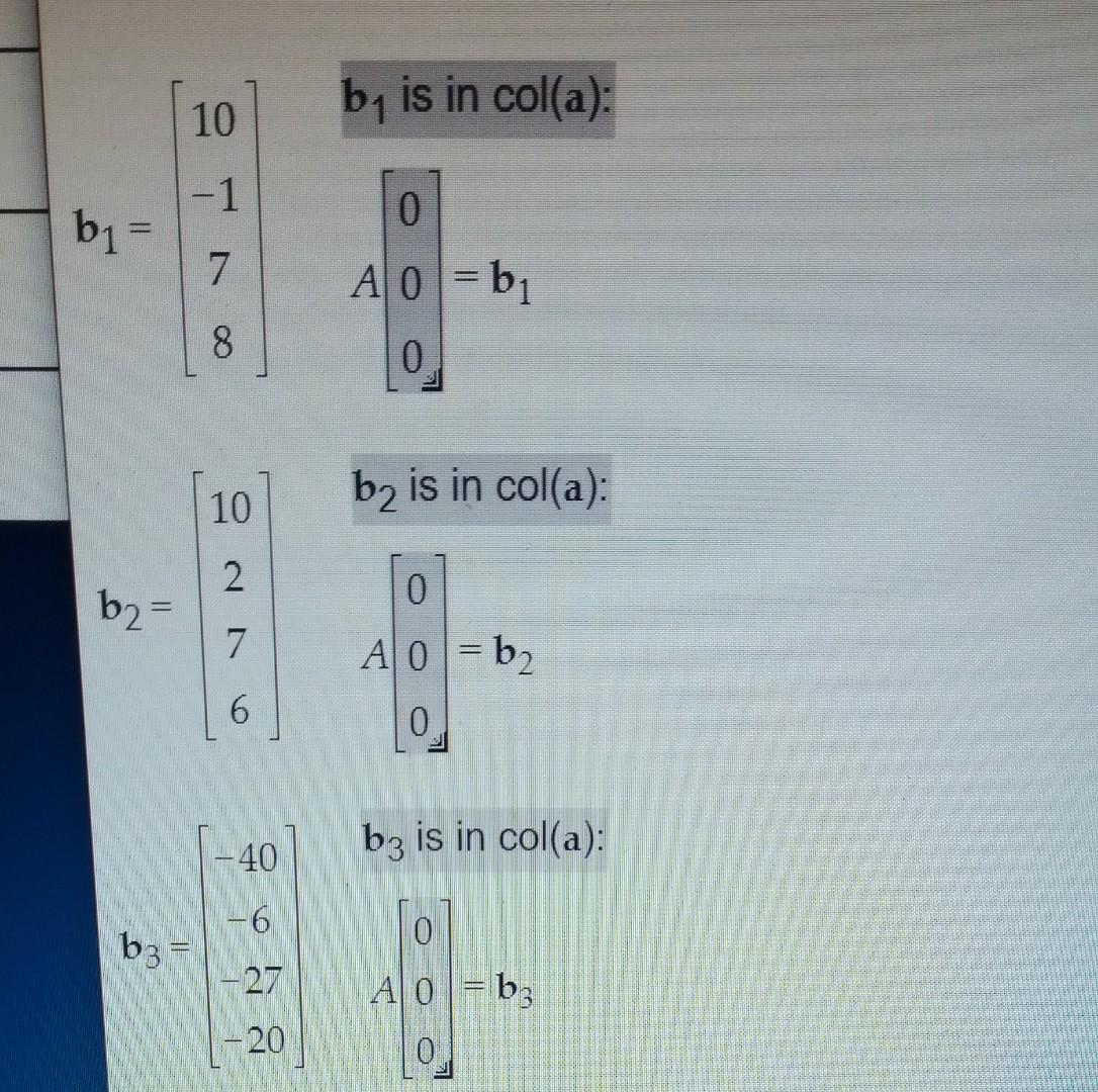 Solved Consider the following matrix A : | Chegg.com