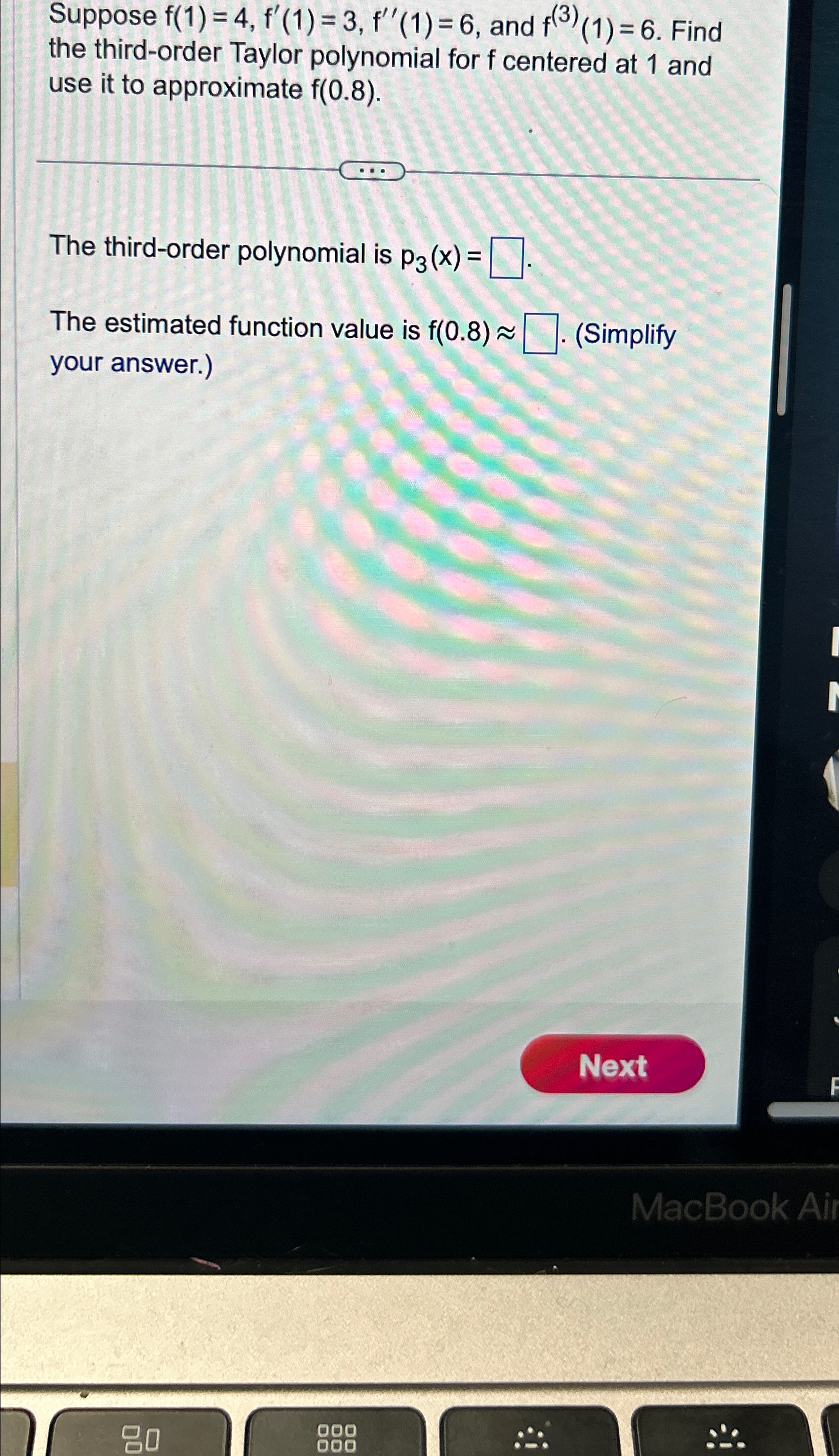 Solved Suppose f(1)=4,f'(1)=3,f''(1)=6, ﻿and f(3)(1)=6. | Chegg.com