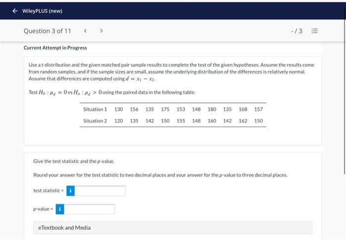 Solved + WileyPLUS (new) Question 3 of 11 -/3 E Current | Chegg.com