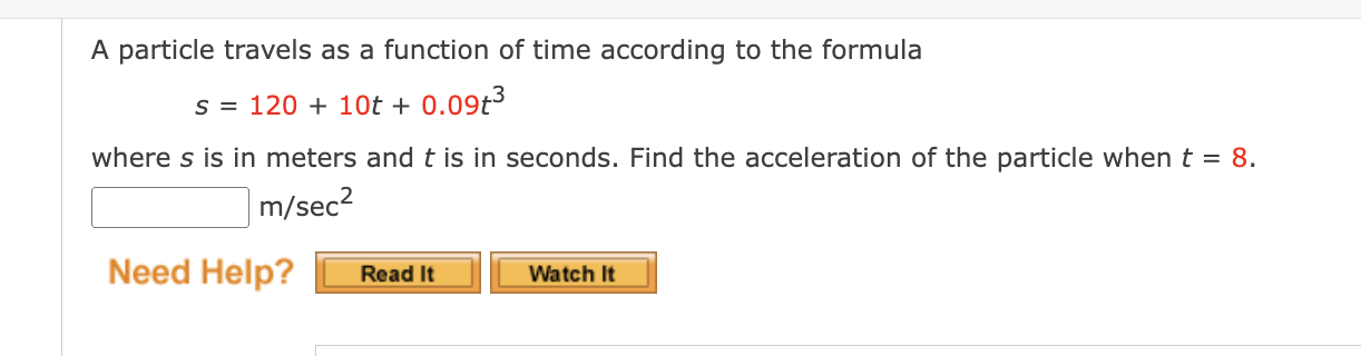 Solved A particle travels as a function of time according to | Chegg.com