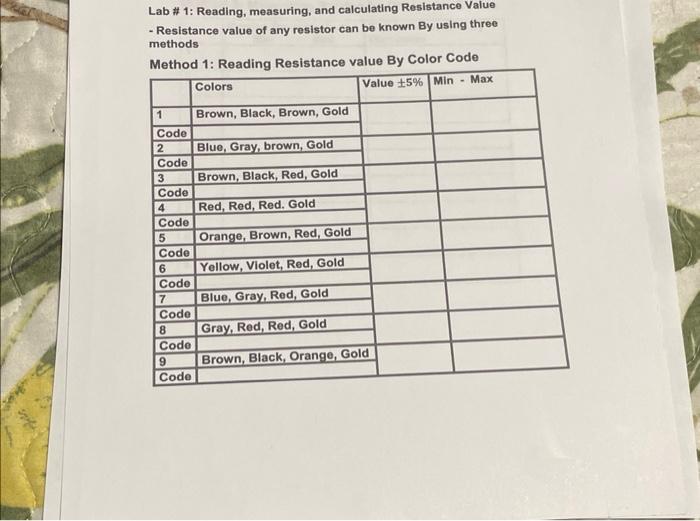 Solved Lab # 1: Reading, measuring, and calculating | Chegg.com