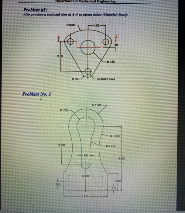 Solved Department of Mechanical Engineering Problem #1: | Chegg.com