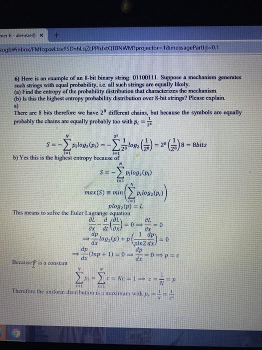 Solved 6) Here is an cumple of an binary string 01100111. | Chegg.com