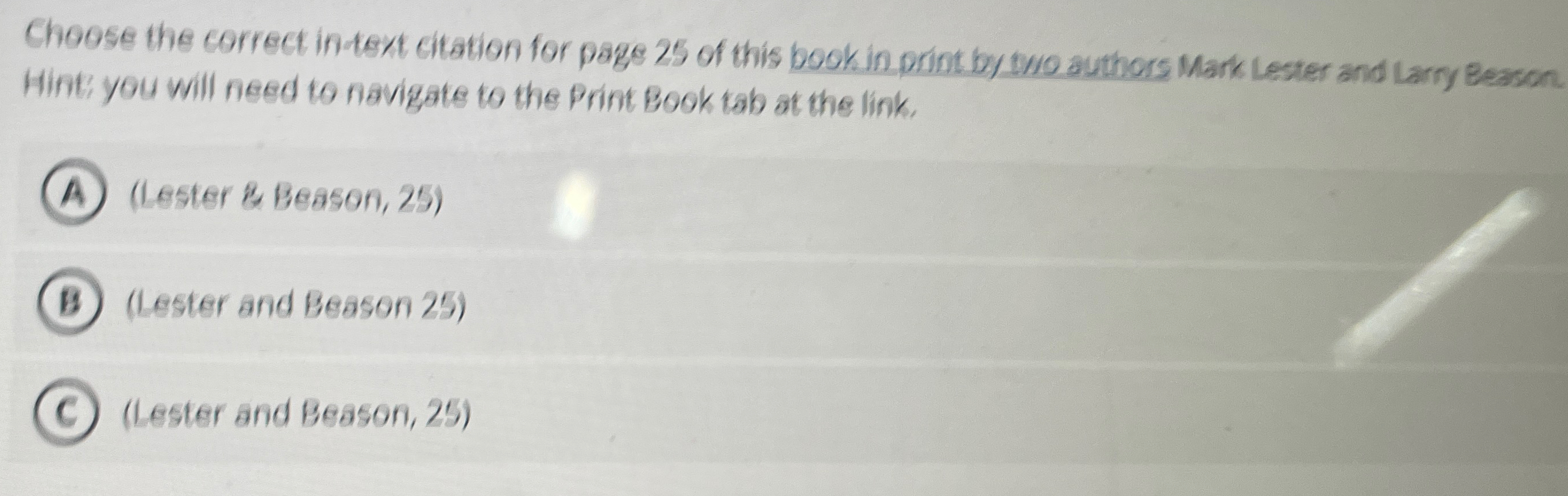Solved Choose the correct intext citation for page 25 ﻿of | Chegg.com