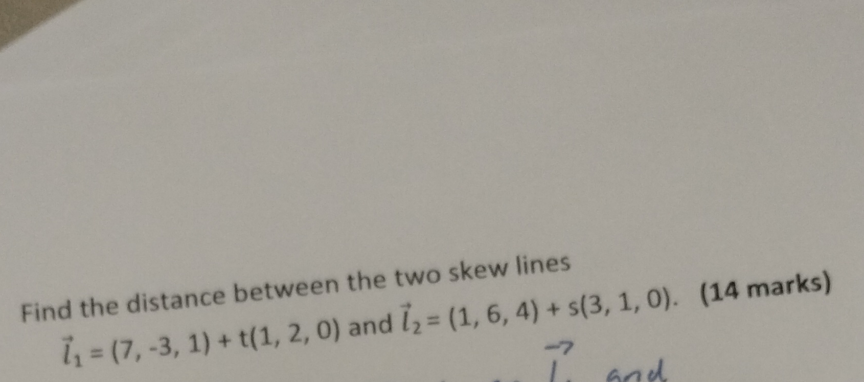 Solved Find the distance between the two skew | Chegg.com