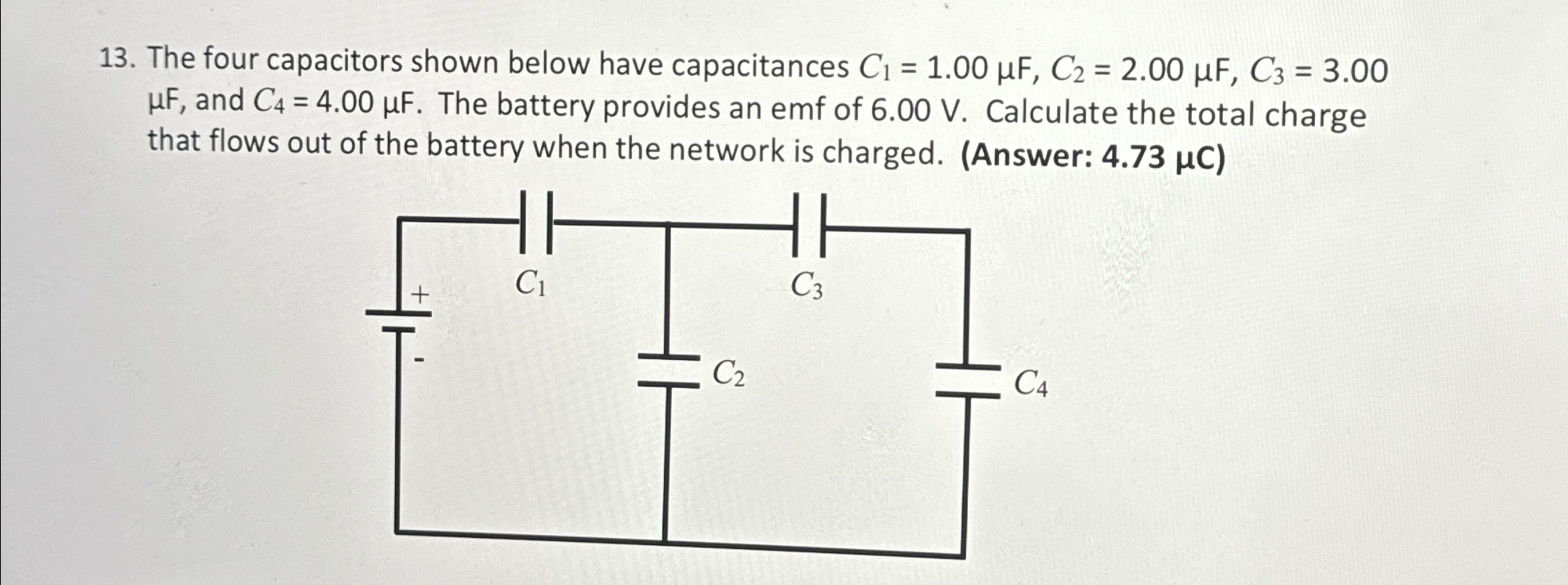 Solved The four capacitors shown below have capacitances | Chegg.com