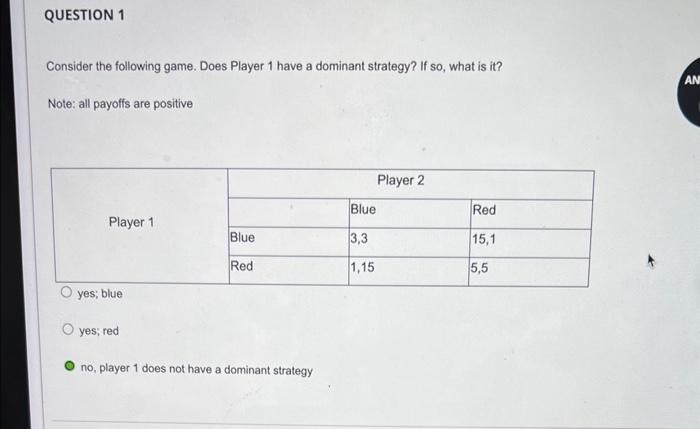 Solved Consider the following game. Does Player 1 have a | Chegg.com