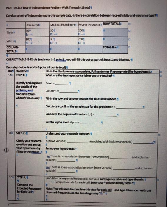 Solved 50 PART 1:Chi2 Test of Independence Problem Walk | Chegg.com