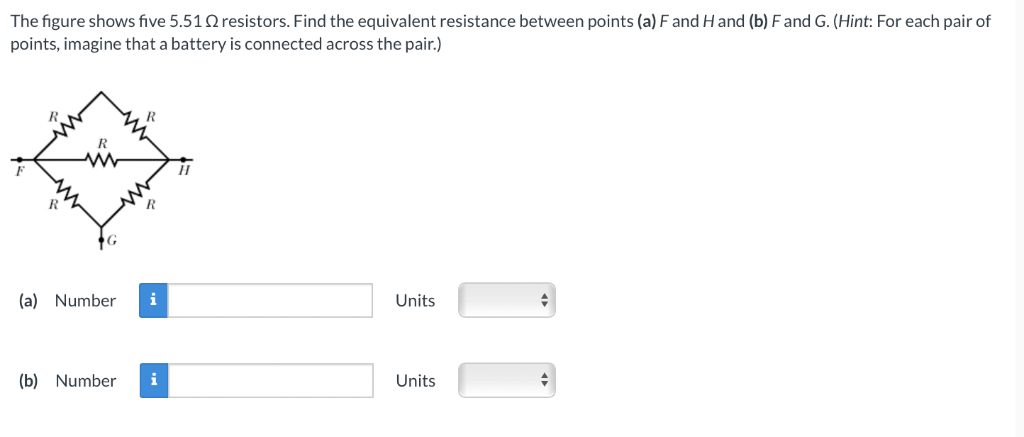 Solved The figure shows five \( 5.51 \Omega \) ﻿resistors. | Chegg.com