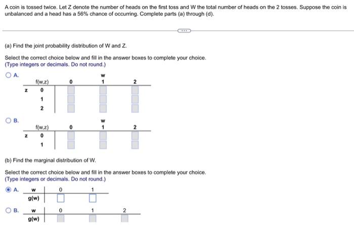 Solved A coin is tossed twice. Let Z denote the number of | Chegg.com