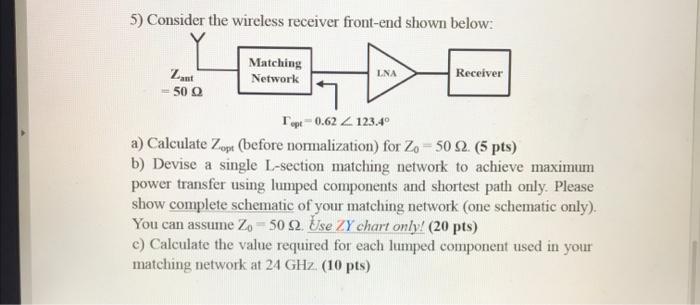 5) Consider the wireless receiver front-end shown | Chegg.com