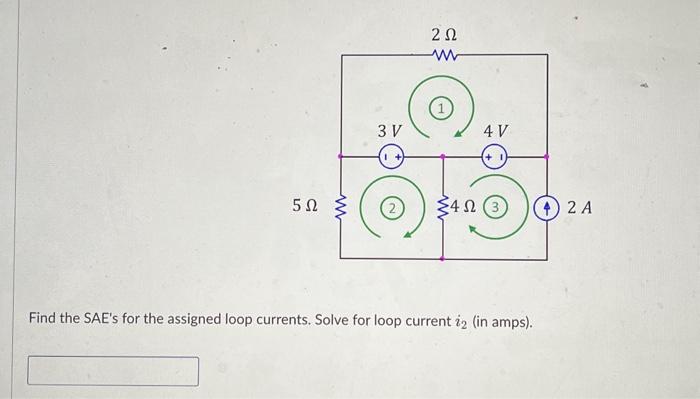 Solved Find the SAE's for the assigned loop currents. Solve | Chegg.com