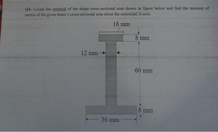 Solved Q3- Locate the centroid of the shape cross-sectional | Chegg.com Solved Q3- Locate the centroid of the shape cross-sectional | Chegg.com