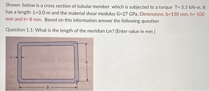 Solved Shown below is a cross section of tubular member | Chegg.com